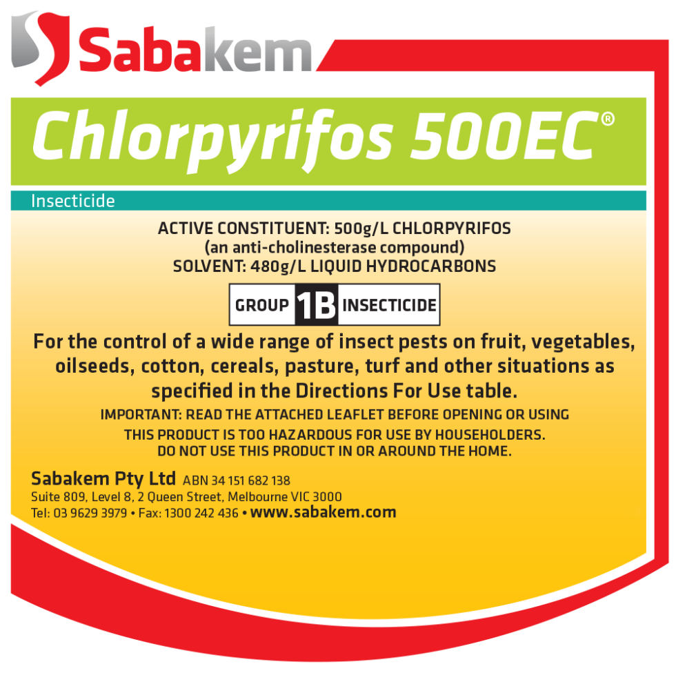 Chlorpyrifos 500EC - Sabakem
