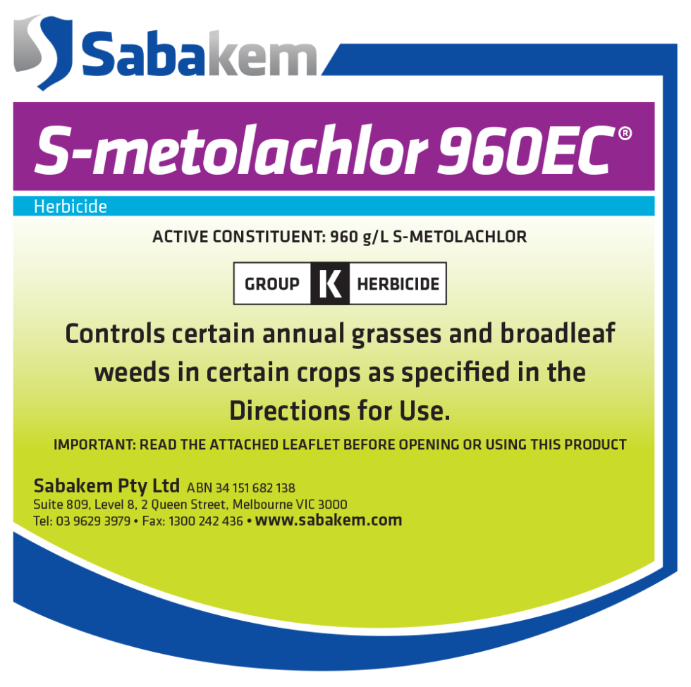 S-Metolachlor 960 EC - Sabakem