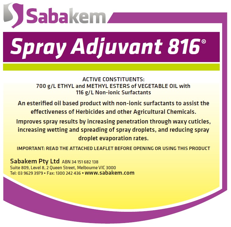 SPRAY ADJUVANT 816 - Sabakem